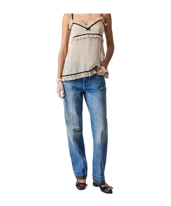Valentino Garavani Polka Dot Sheer Camisole Top