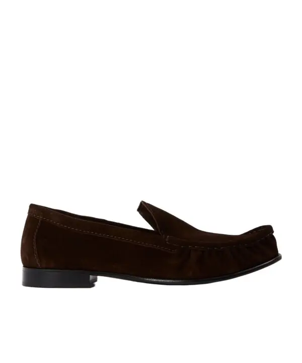 Miu Miu Suede Logo Detail Loafers