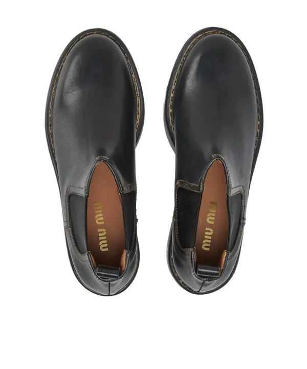Miu Miu Simple Logo Ankle Boots