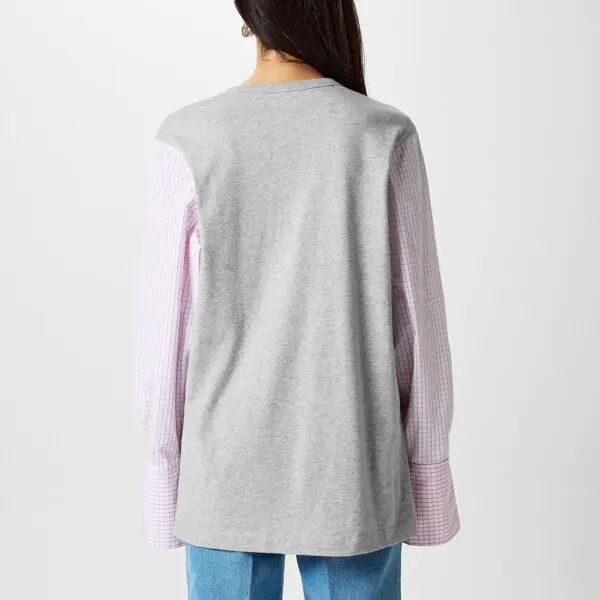 Dries Van Noten Hybrid Jersey Sleeve Top