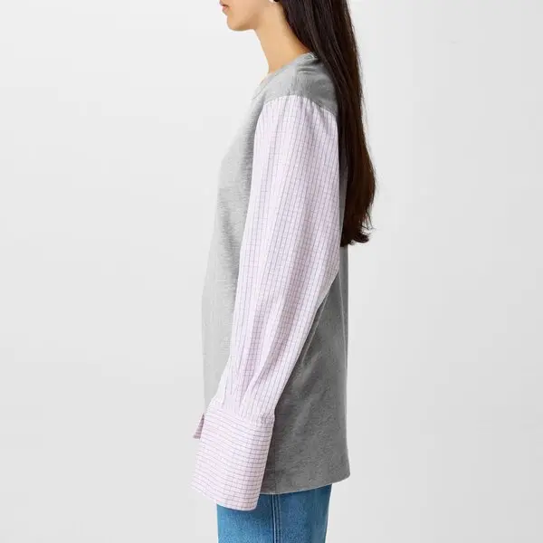 Dries Van Noten Hybrid Jersey Sleeve Top