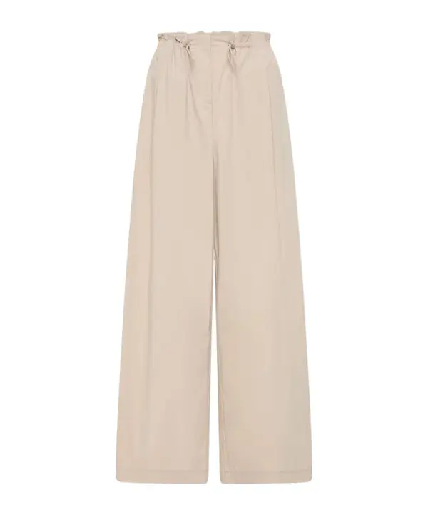 ST. AGNI Elasticated Waist Wide Leg Trousers - Nude