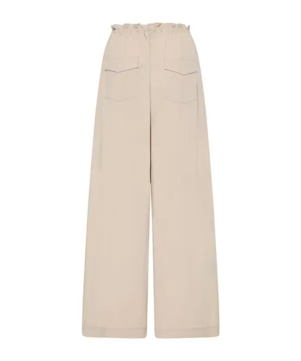 ST. AGNI Elasticated Waist Wide Leg Trousers - Nude