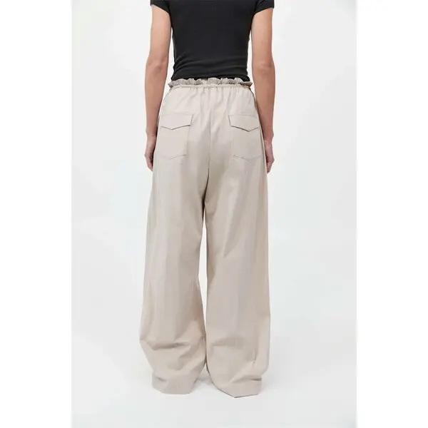 ST. AGNI Elasticated Waist Wide Leg Trousers - Nude