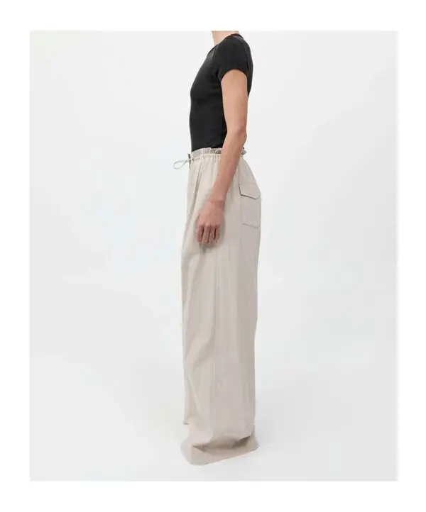 ST. AGNI Elasticated Waist Wide Leg Trousers - Nude