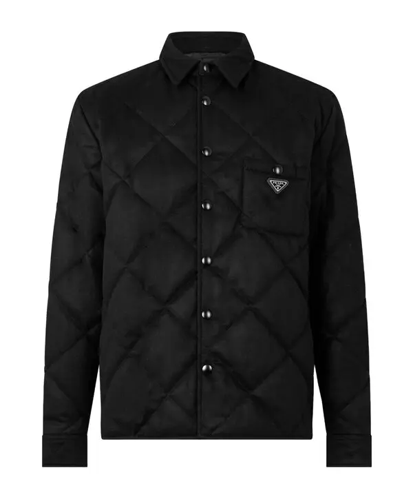 Prada Quilted Collared Shirt Jacket