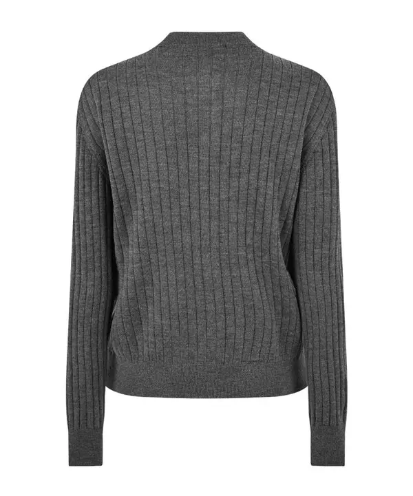 Bottega Veneta Ribbed Wool Cardigan With Golden Buttons