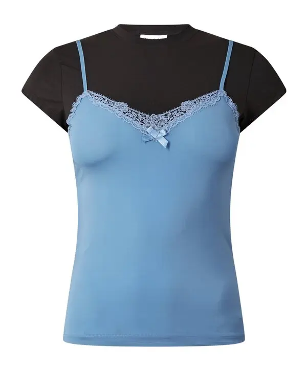 Acne Studios Camisole With Lace Trim - Blue