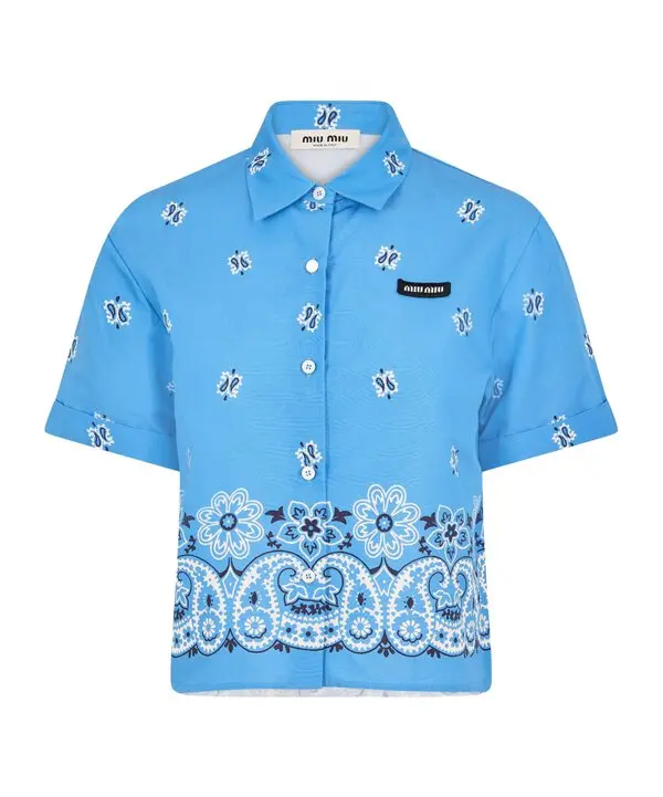 Miu Miu Short Sleeve Printed Shirt