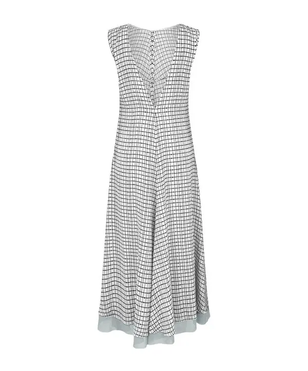Fendi Sleeveless Checked Midi Dress