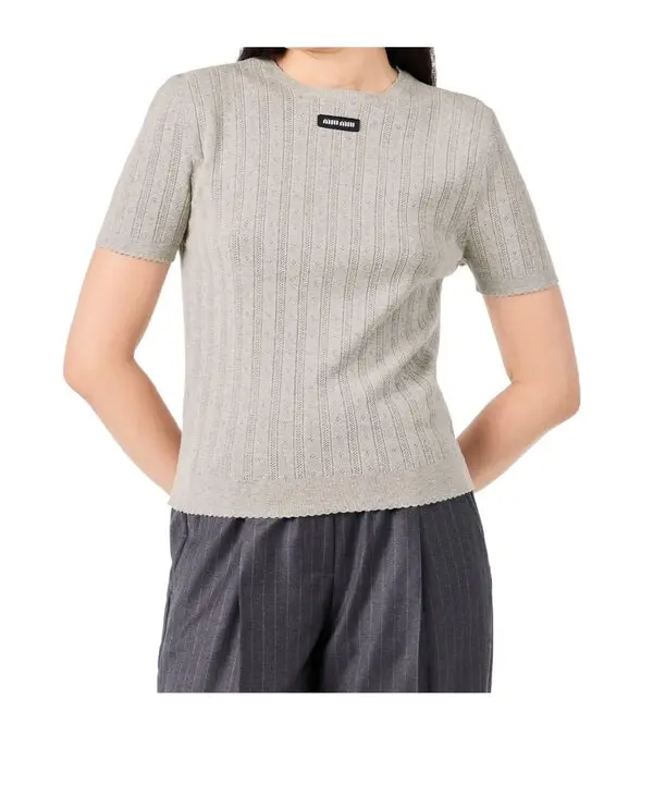 Miu Miu Short-sleeved Textured Shirt