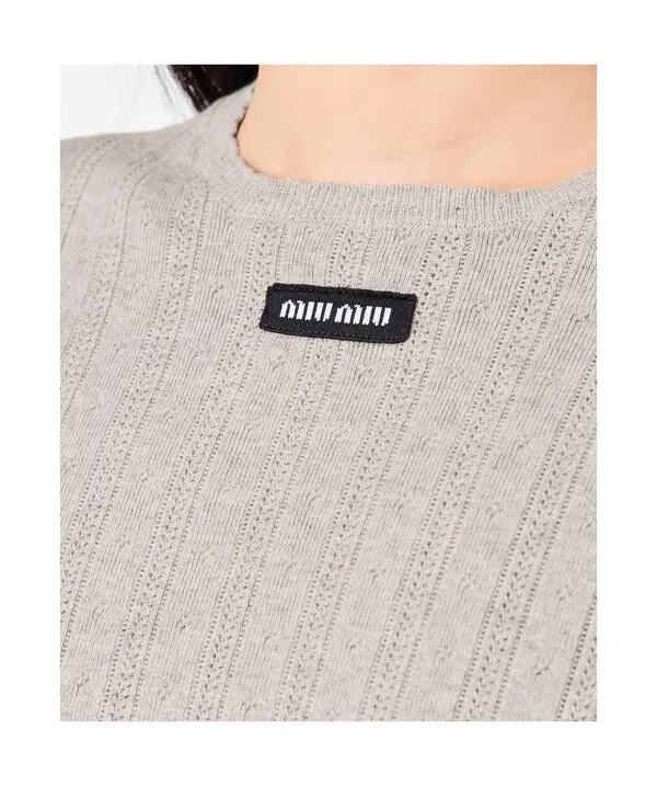 Miu Miu Short-sleeved Textured Shirt