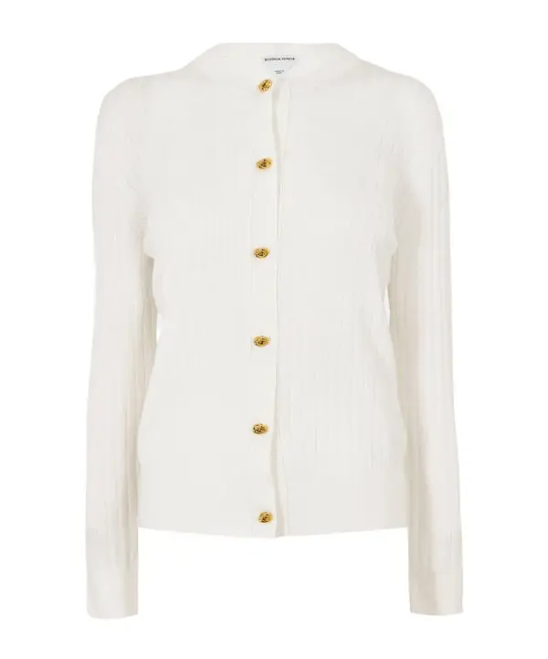 Bottega Veneta Wool Cardigan With Golden Buttons