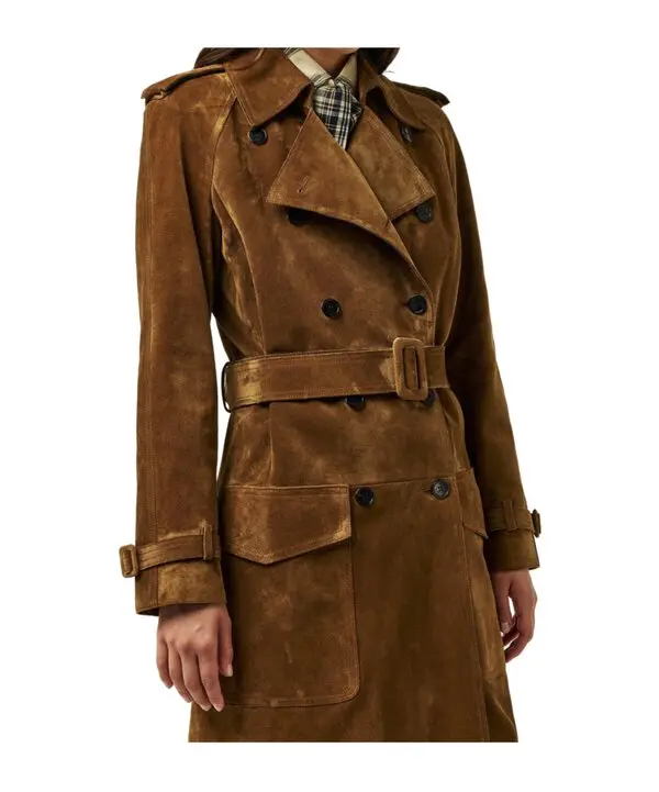 Saint Laurent Suede Trench Coat