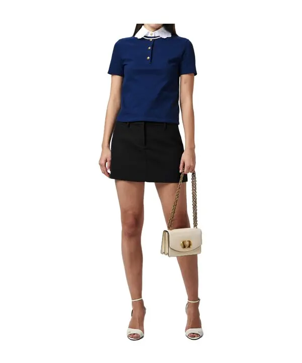 Valentino Garavani Fine Ribbed Short-sleeve Polo Shirt