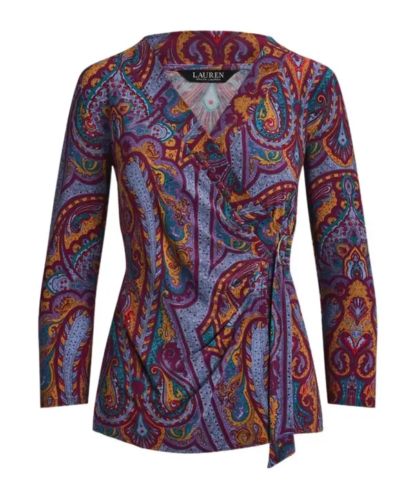 Ralph Lauren Jainab Paisley Print Wrap Top