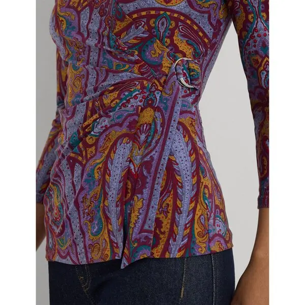 Ralph Lauren Jainab Paisley Print Wrap Top