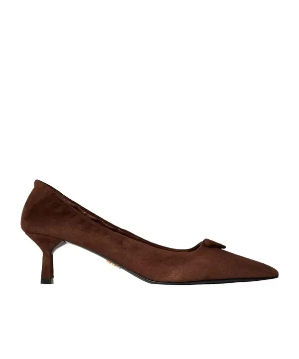 Prada Suede Pumps With Bow Detailing