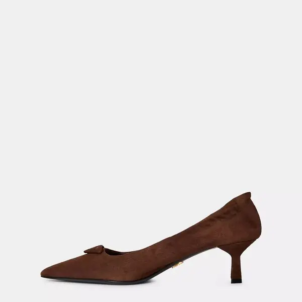 Prada Suede Pumps With Bow Detailing