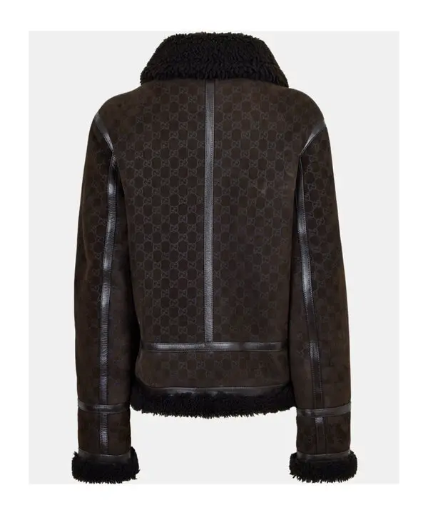 Gucci Logo Zip Leather Jacket