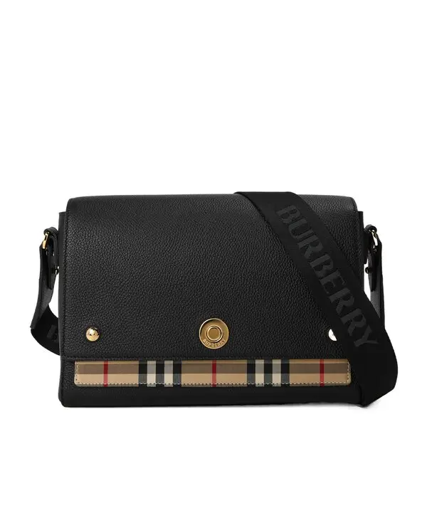 Burberry Check Cotton Top Handle Note Bag