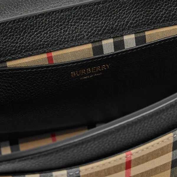 Burberry Check Cotton Top Handle Note Bag