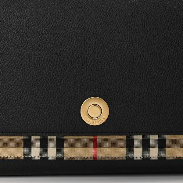 Burberry Check Cotton Top Handle Note Bag