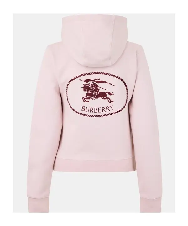 Burberry Zip-up Hooded Sweatshirt With Printed Design - No