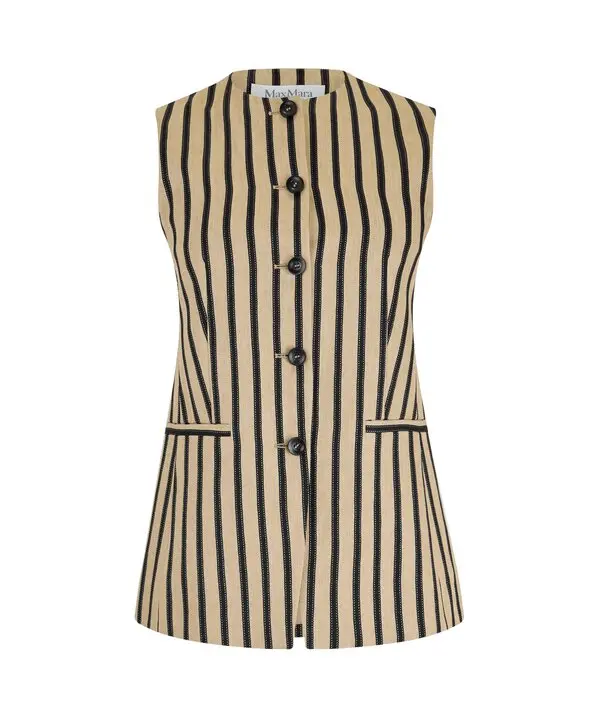 Max Mara Pinstripe Suit Vest - Nude