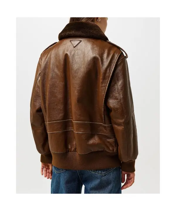 Prada Casual And Versatile Leather Jacket