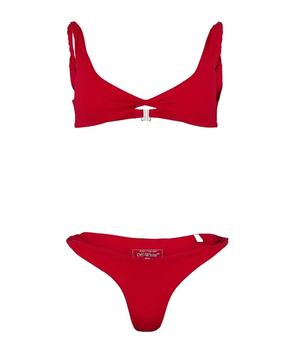 Off-White Logo Triangle Bikini Set - Red