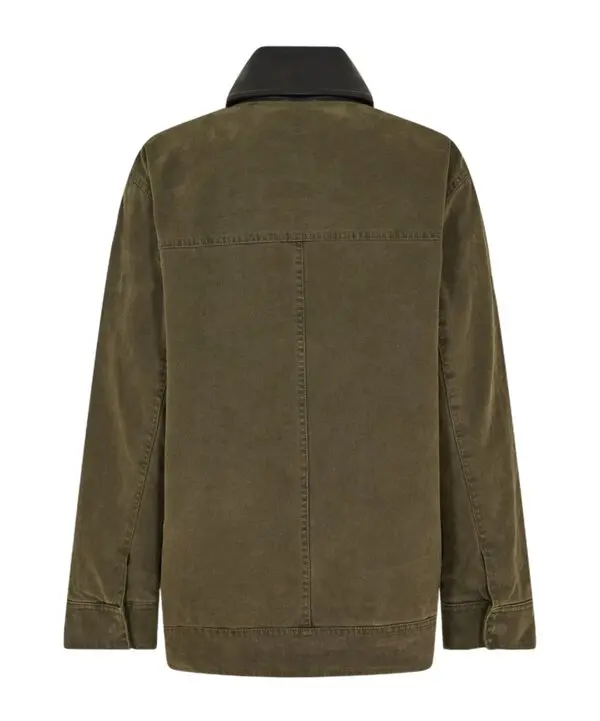ANINE BING Lapel Long Sleeve Casual Jacket - Army Green