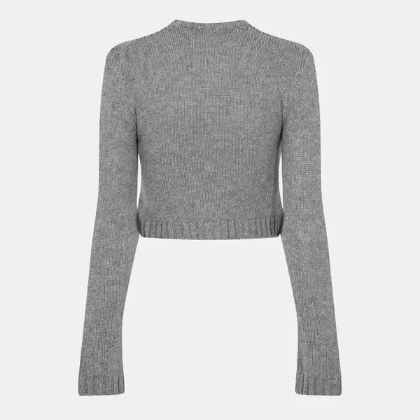 Prada Argyle Jacquard Cropped Knit Cardigan
