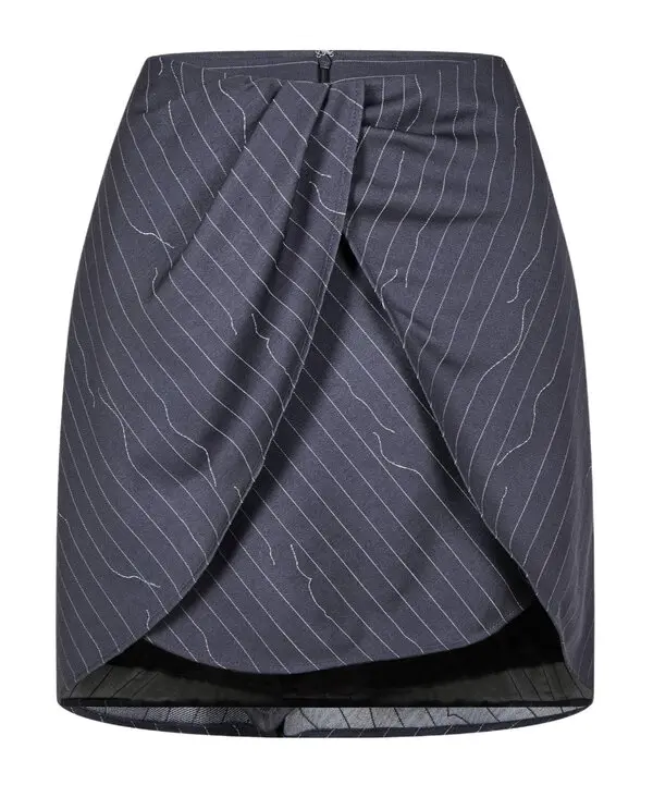 Off-White Striped Midi Skirt