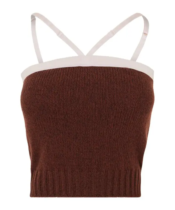 Prada Cropped Knit Camisole - Brown