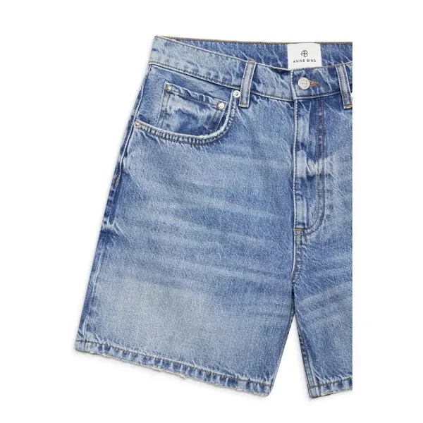 ANINE BING Denim Shorts With Belt Loops