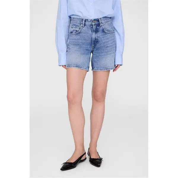 ANINE BING Denim Shorts With Belt Loops