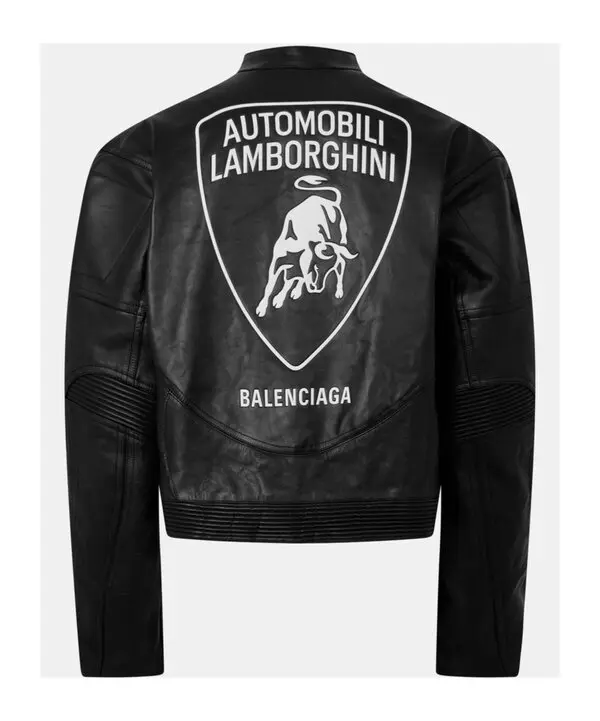 Balenciaga Logo Leather Biker Jacket