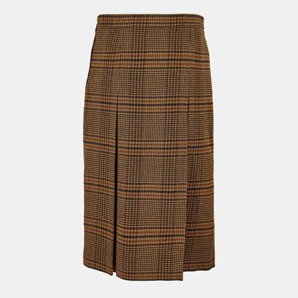 Saint Laurent Plaid Midi Skirt