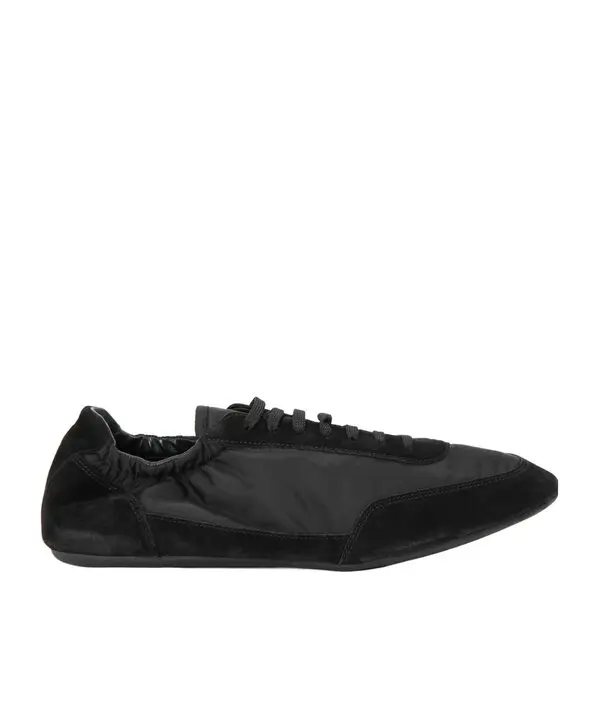 Prada Low-top Sneakers With Pointed Toe And Gathered Detail