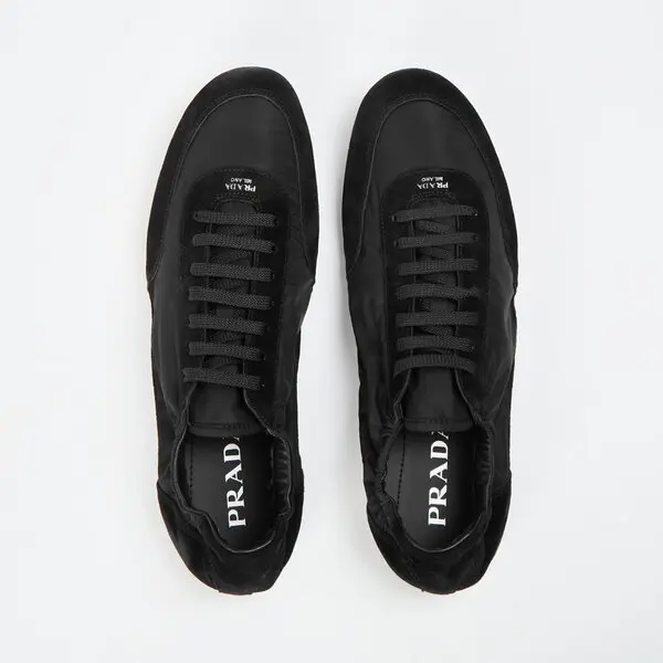 Prada Low-top Sneakers With Pointed Toe And Gathered Detail