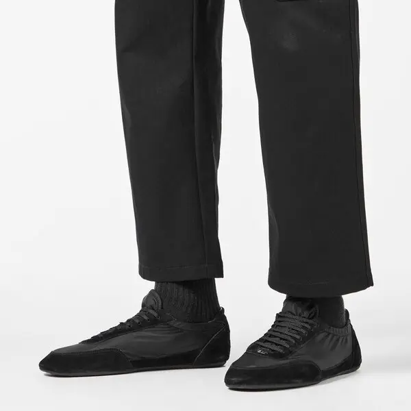 Prada Low-top Sneakers With Pointed Toe And Gathered Detail