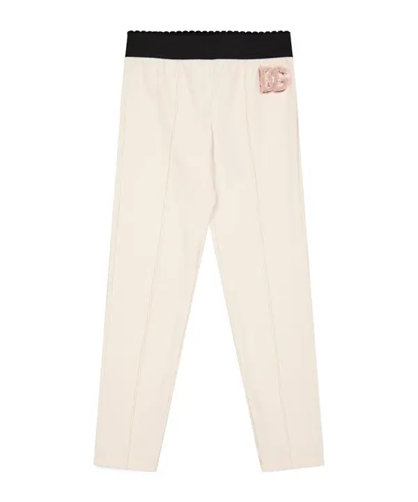 Dolce & Gabbana Embellished Logo Casual Pants