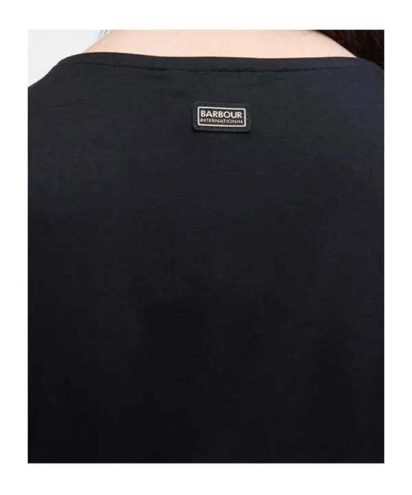 Barbour Saskia Drape Neck Top With Stud Embellishments - Black