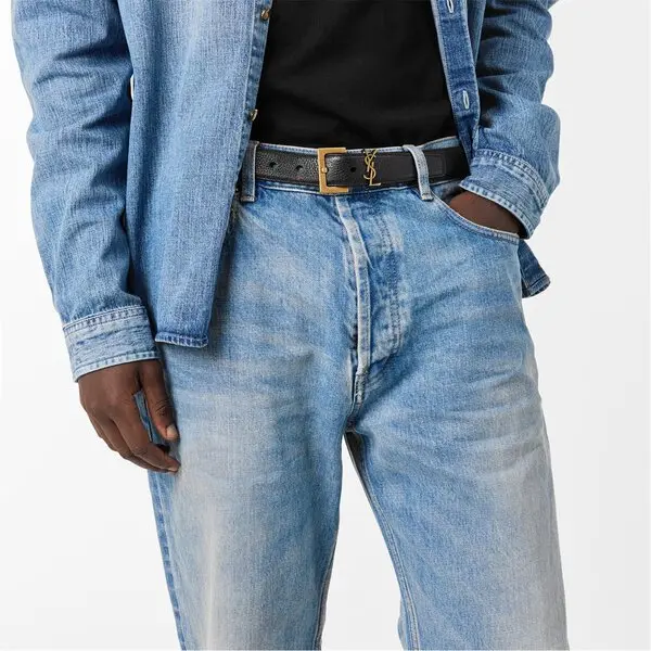 Saint Laurent Monogram Belt - Black