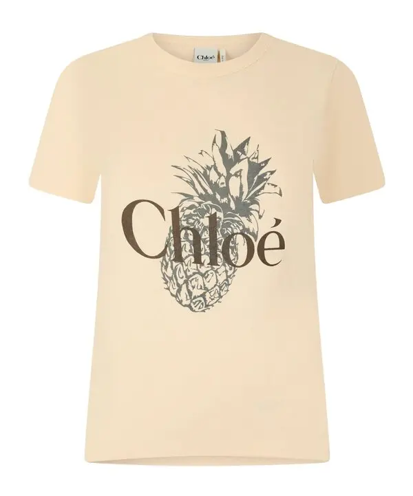 Chloé Pineapple Print Short-sleeve T-shirt - Nude