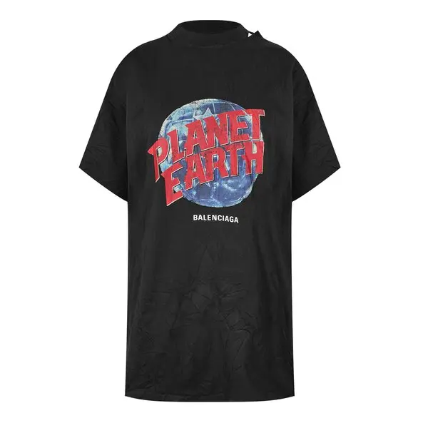 Balenciaga Planet Earth Graphic T-shirt - Black