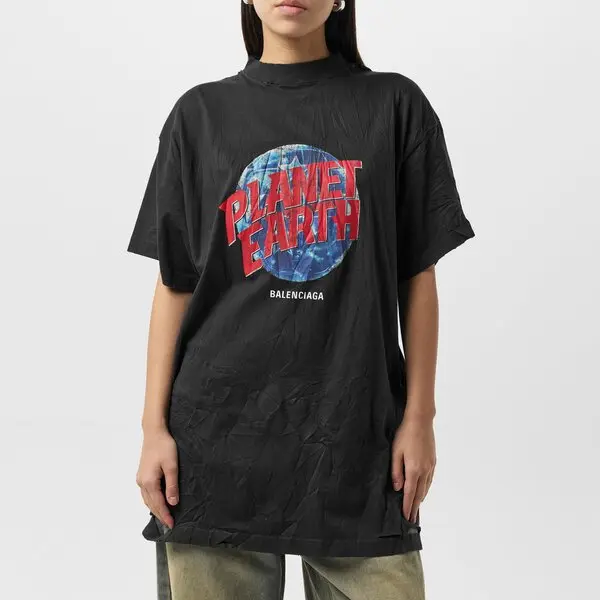 Balenciaga Planet Earth Graphic T-shirt - Black