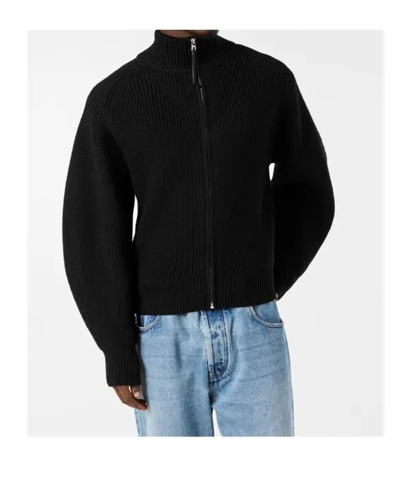 Jacquemus Ribbed Knit Zip-up Sweater