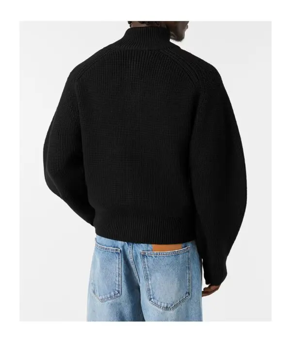 Jacquemus Ribbed Knit Zip-up Sweater